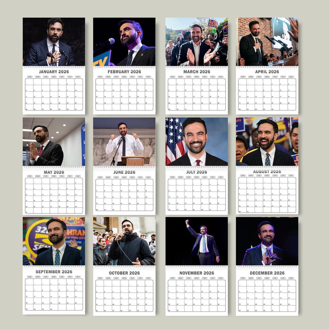 Zohran Mamdani NYC Mayor 2026 Calendar | Turn the Volume up Calendar ...