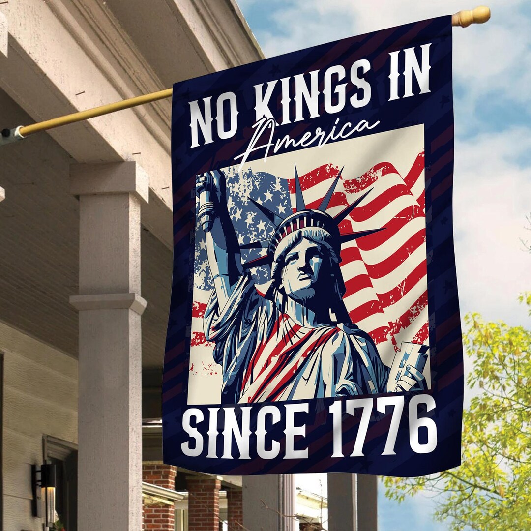 Democracy Has No Kings Flag, No Faux King Way Anti Trump Sign ...