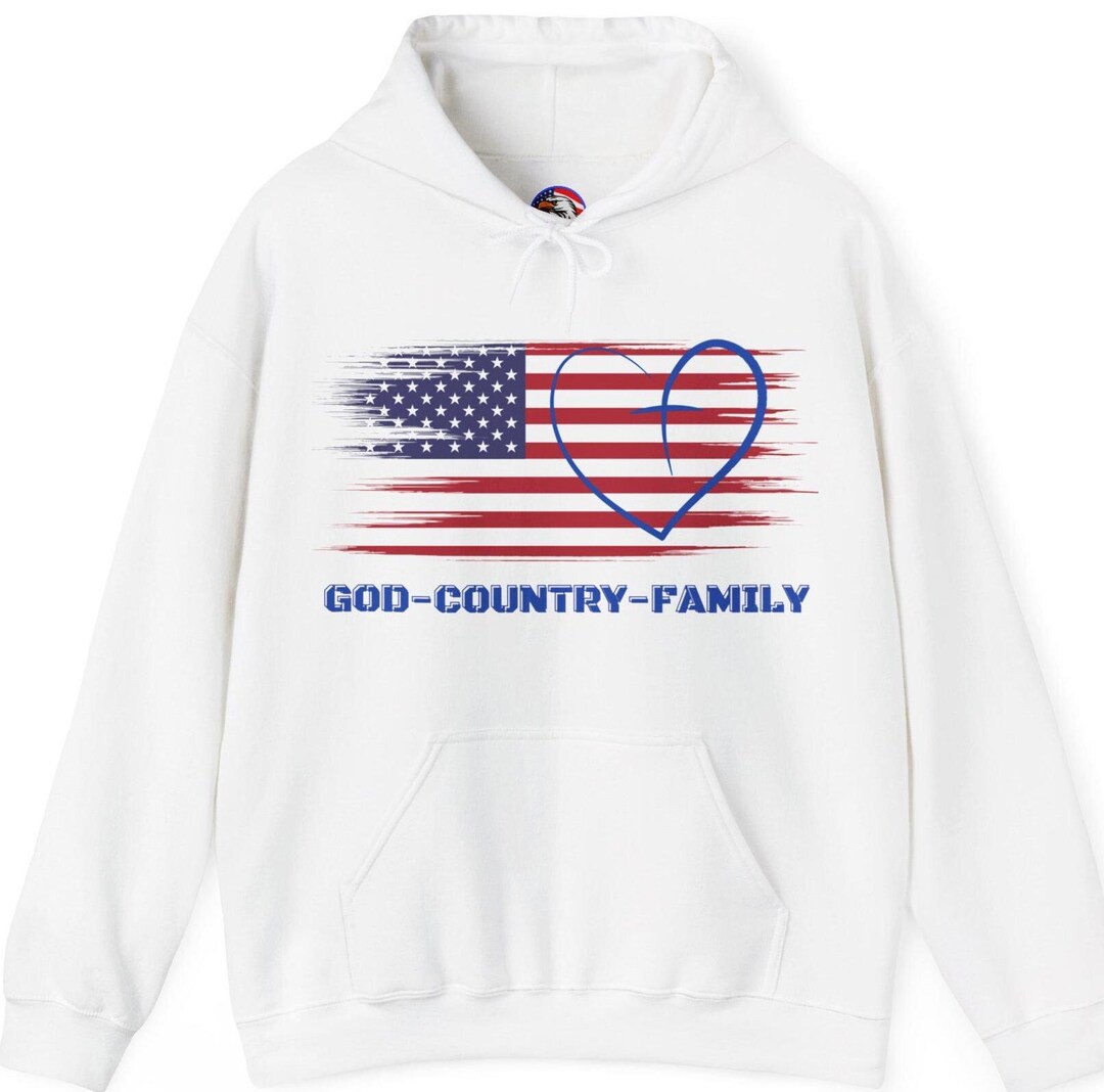 God-country-family Hoodie, American Flag, Faith, Religious, Religious ...
