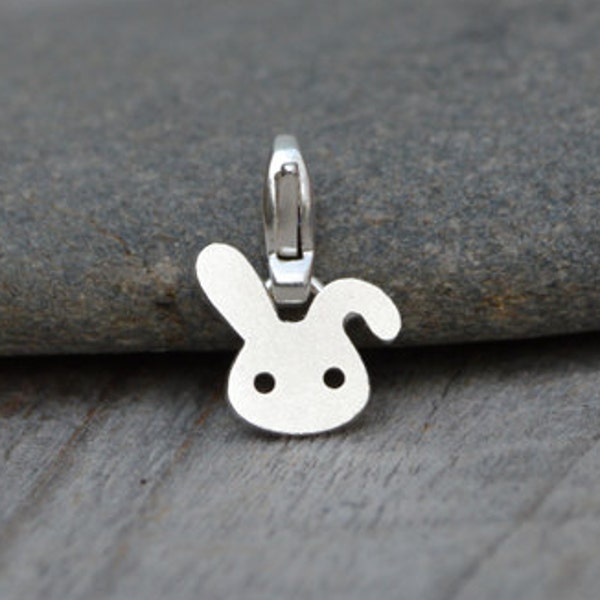 Silver Bunny Charm - Etsy