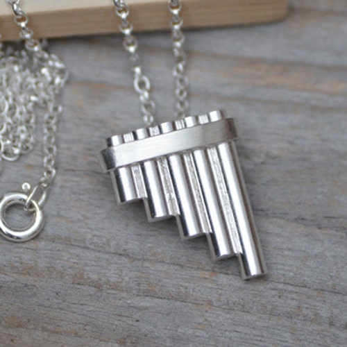 Peter Pan's Pipe Necklace in Solid Sterling Silver Silver - Etsy