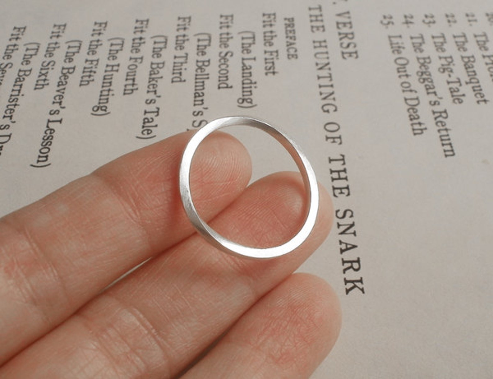 Inside Out Stacking Ring in Sterling Silver, Slim Silver Stacker - Etsy