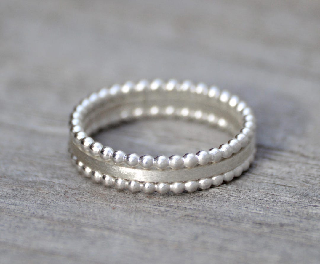 Stacking Ring Set, Sterling Silver Stacking Rings, Everyday Stackers ...