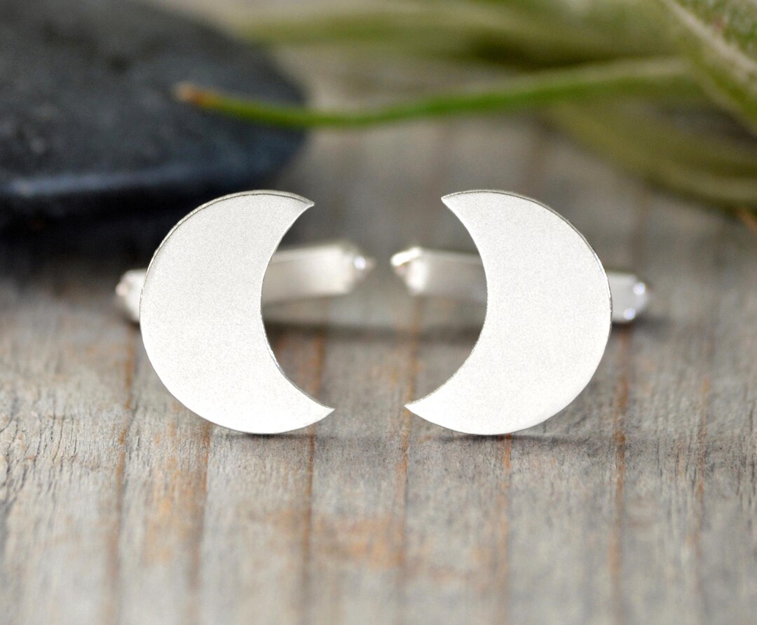 Handmade Sterling Silver Moon Cufflinks: Celestial Jewelry - Etsy