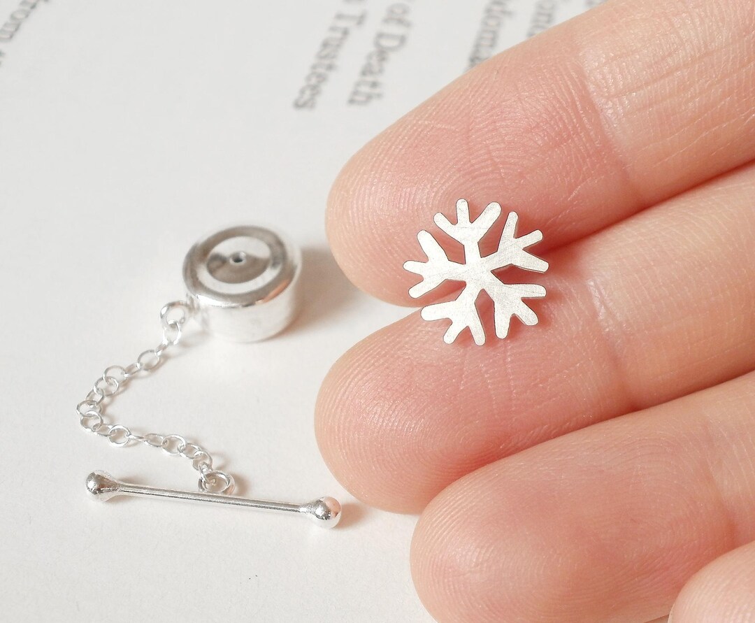 Snowflake Tie Tack in Sterling Silver, Silver Snowflake Tie Pin - Etsy