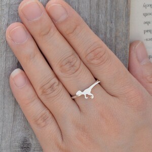 Velociraptor Ring in Sterling Silver, Silver Dinosaur Ring - Etsy