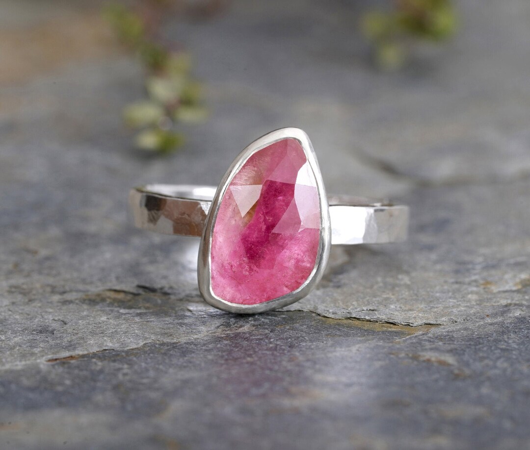 Pink Tourmaline Ring, 1.8ct Tourmaline Ring, October Birthstone Ring ...