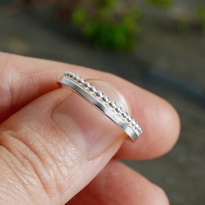 Sterling Silver Coronet Wedding Band: Handmade Beaded Ring - Etsy