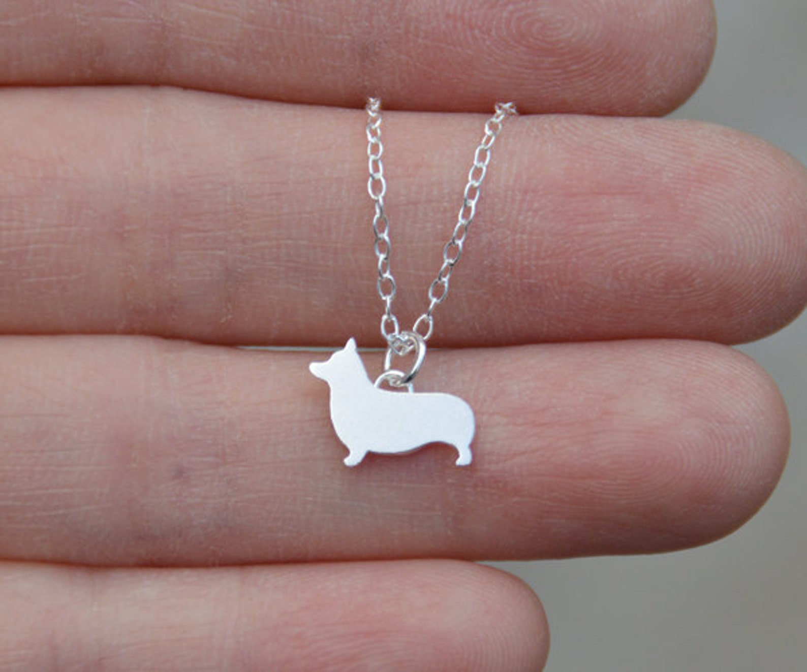 Corgi Necklace in Sterling Silver - Etsy