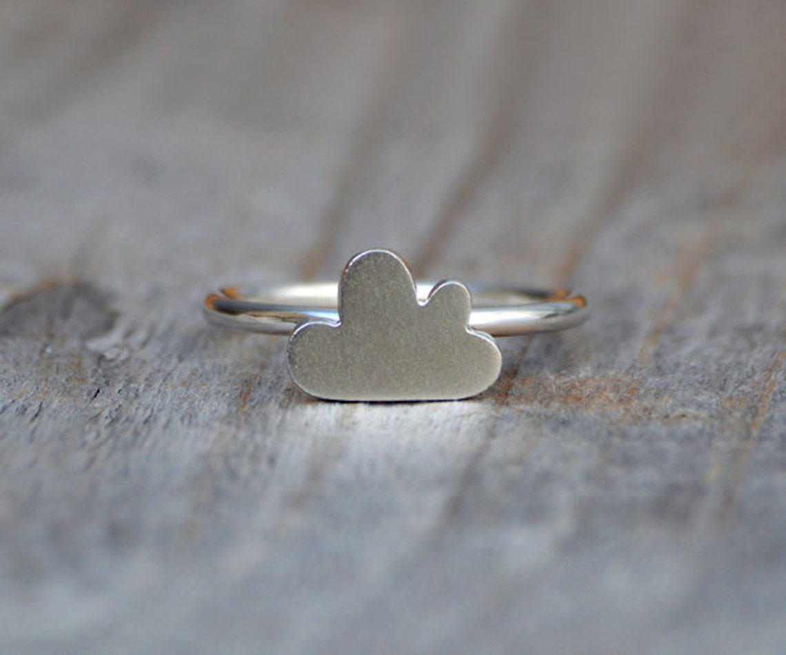 Fluffy Cloud Ring in Sterling Silver Small Cloud Ring Silver | Etsy