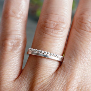 Sterling Silver Coronet Wedding Band: Handmade Beaded Ring - Etsy