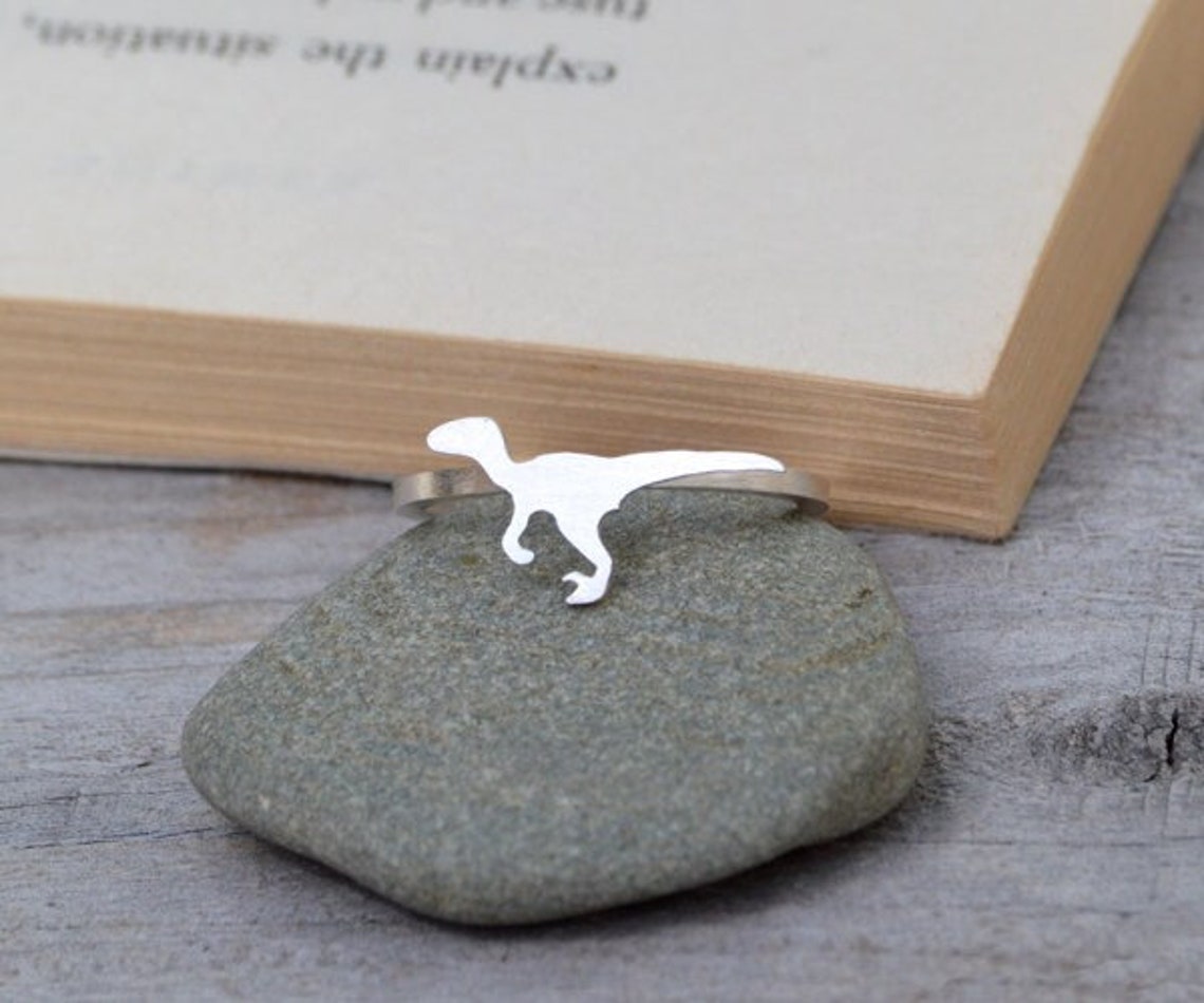Velociraptor Ring in Sterling Silver Silver Dinosaur Ring - Etsy