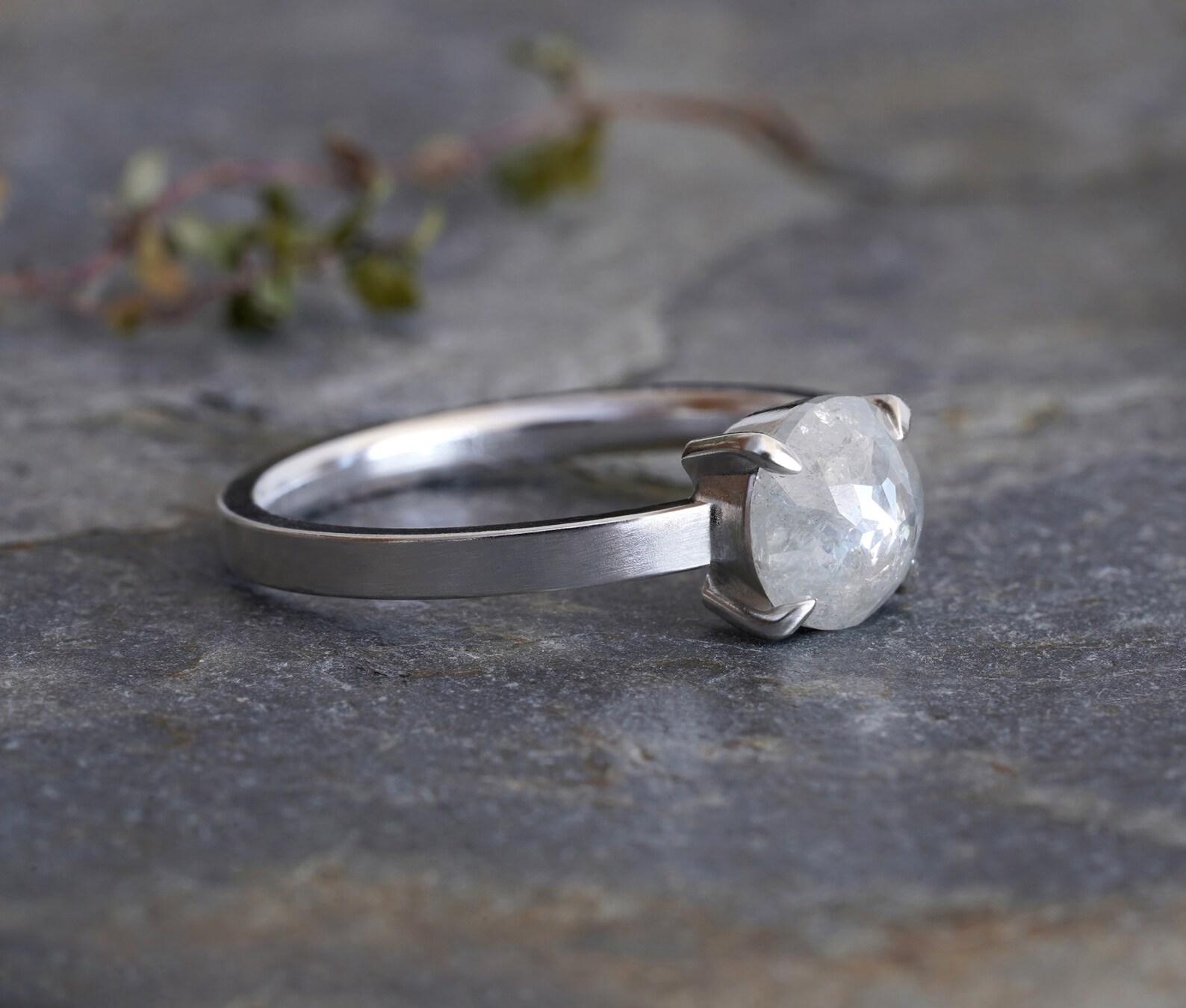 Ice White Diamond Engagement Ring Round Diamond Ring 0.91ct | Etsy