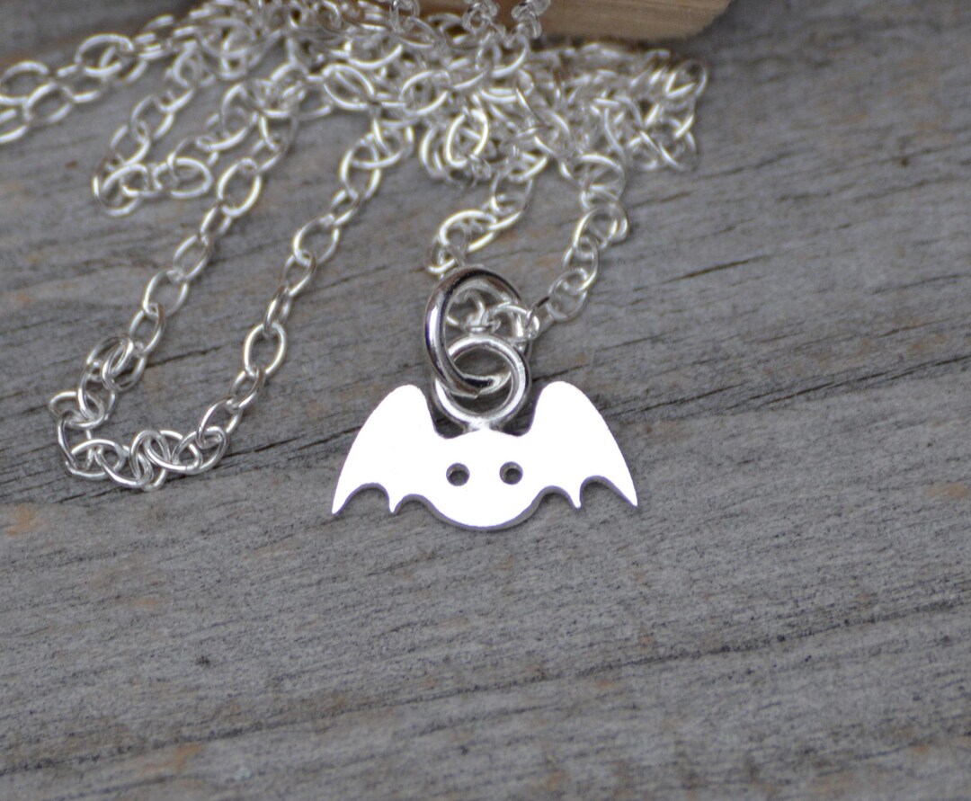 Sterling Silver Bat Necklace: Handmade Halloween Jewelry - Etsy