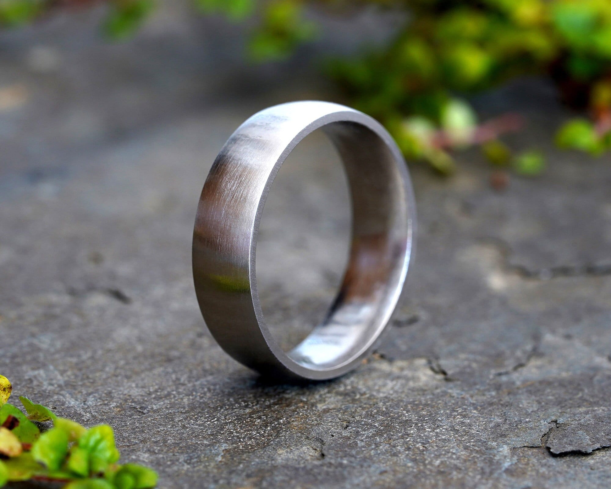 Mens Wedding Bands Brushed Platinum