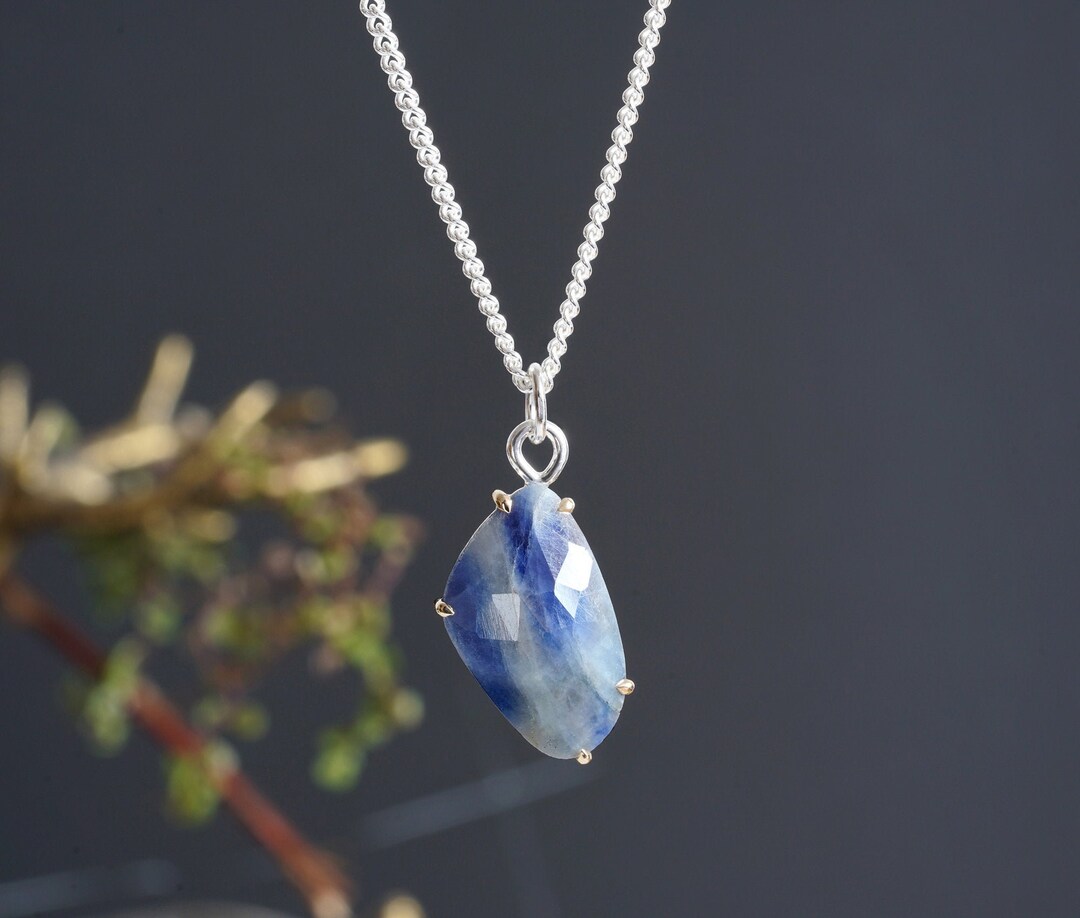 Collar de zafiro de 6.3ct collar de zafiro bicolor en azul - Etsy España