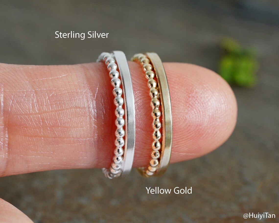 Sterling Silver Coronet Wedding Band: Handmade Beaded Ring - Etsy