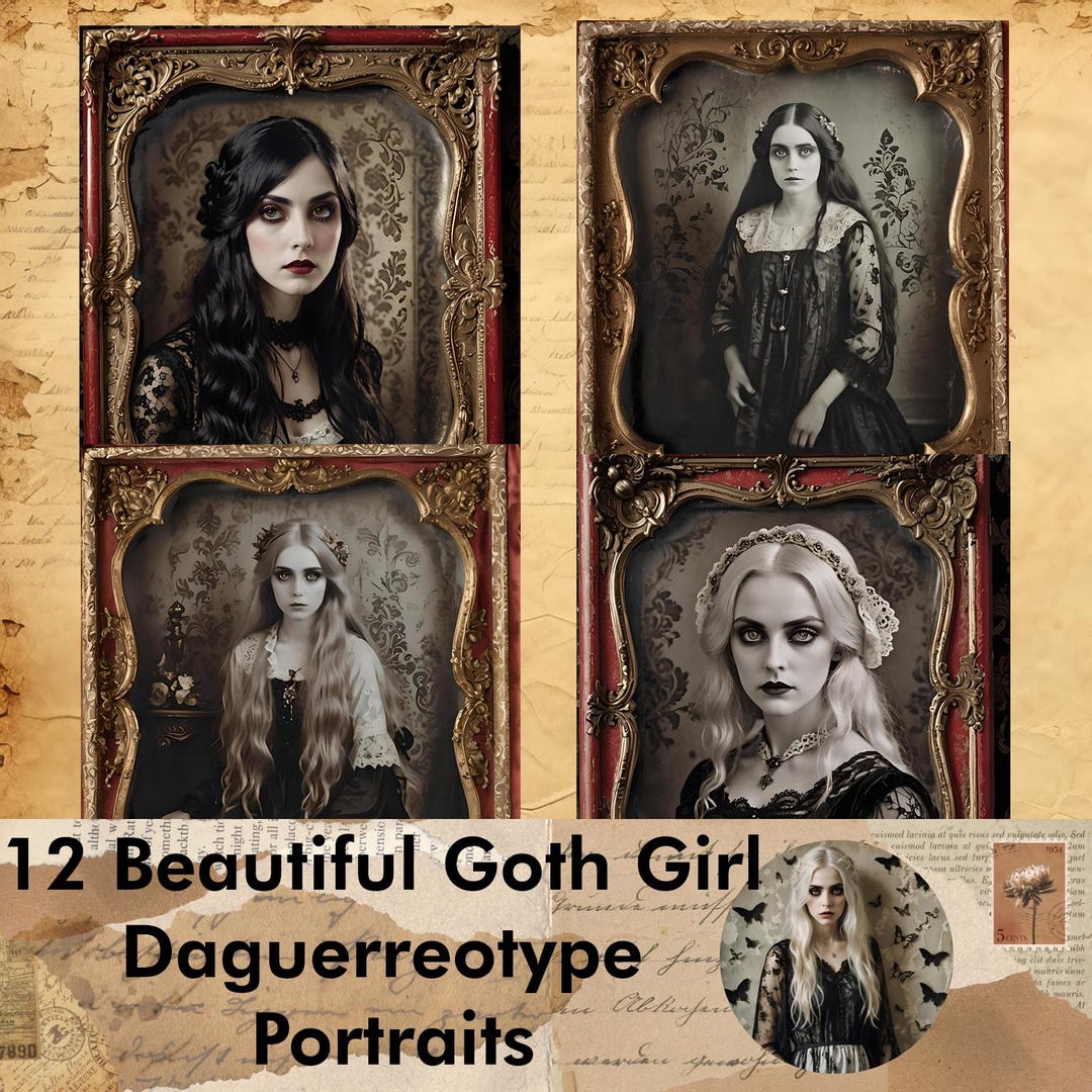 Gothic Daguerreotype Portraits: Moody Goth Girl Ephemera (digital ...
