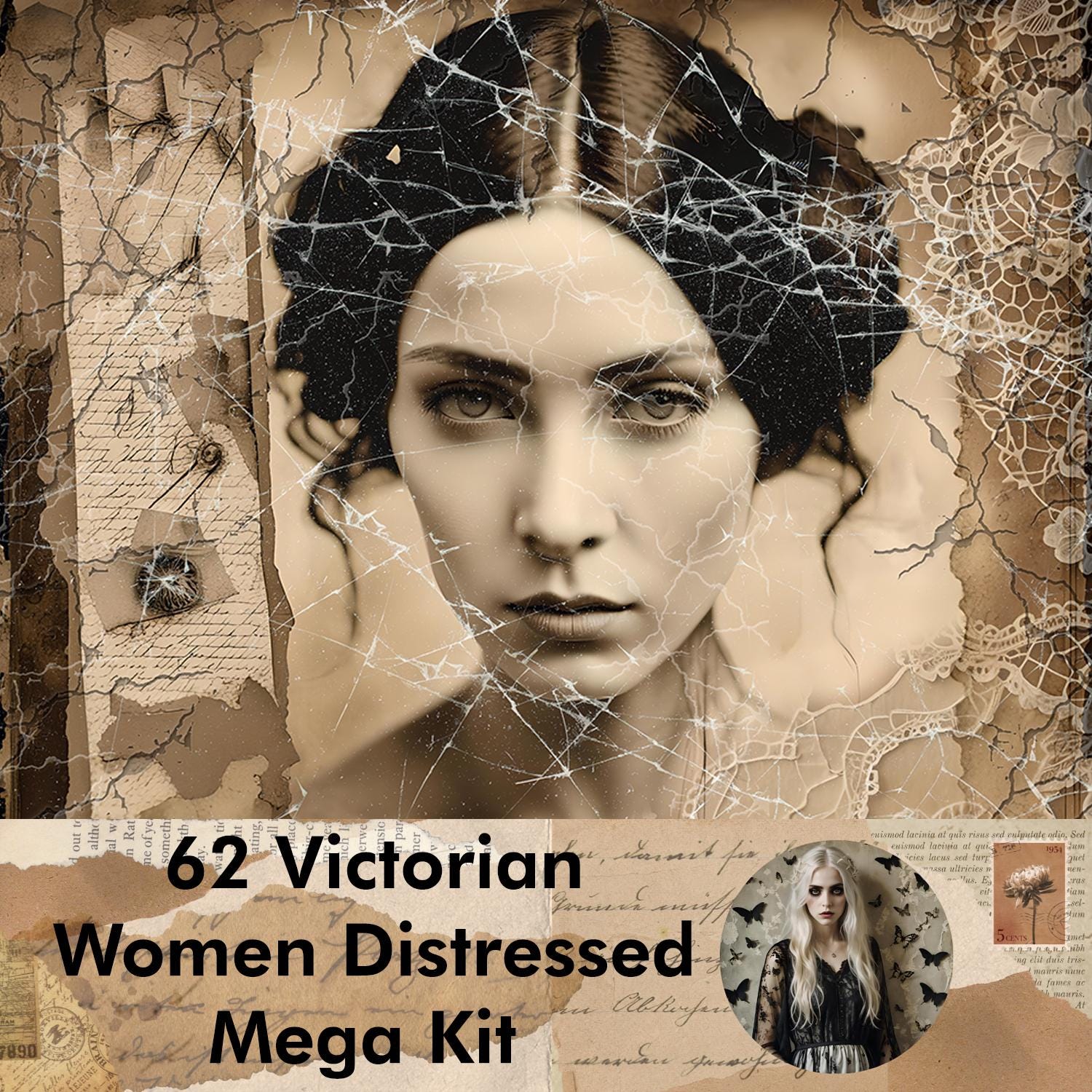 Victorian Women Portraits: Distressed Antique Photos (digital Download ...