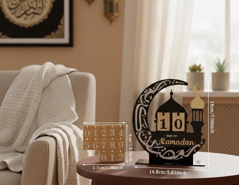 Acrylic Ramadan Countdown Calendar: Modern Islamic Decor, Eid Mubarak ...