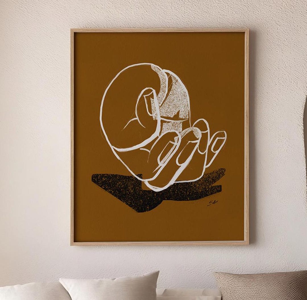 Abstract Hand Drawing Poster – Minimalist Modern Wall Art Print ...