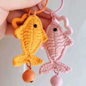 NO SEW Mini Fish Crochet Pattern Low Stuff Prosperity Lucky Red Marine ...
