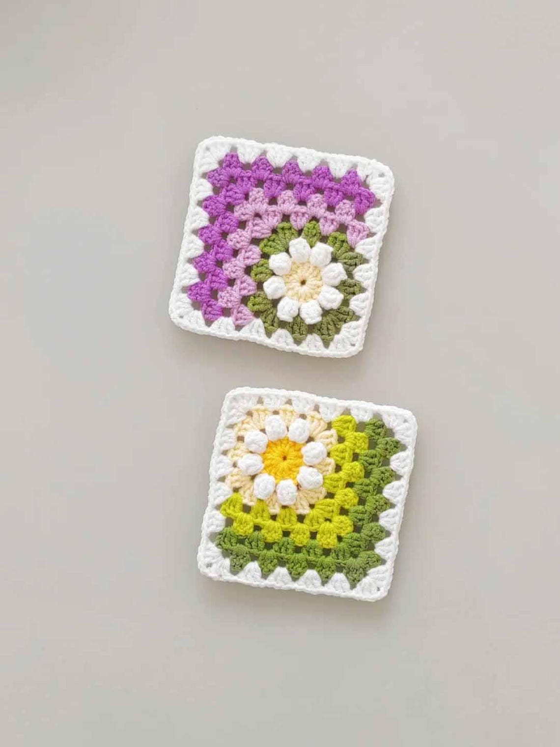 Corner Daisy Granny Square Crochet Pattern 3D Small Mini Daisy White ...