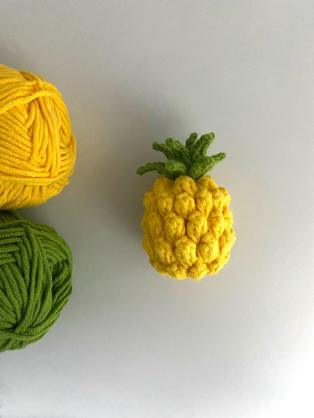 NO SEW Pineapple Crochet Pattern Mini Kawaii Funny Food Fruit Amigurumi ...