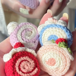 4 in 1 Cake Rolls Crochet Pattern Bundle Swiss Rolls Dessert Tea Time ...