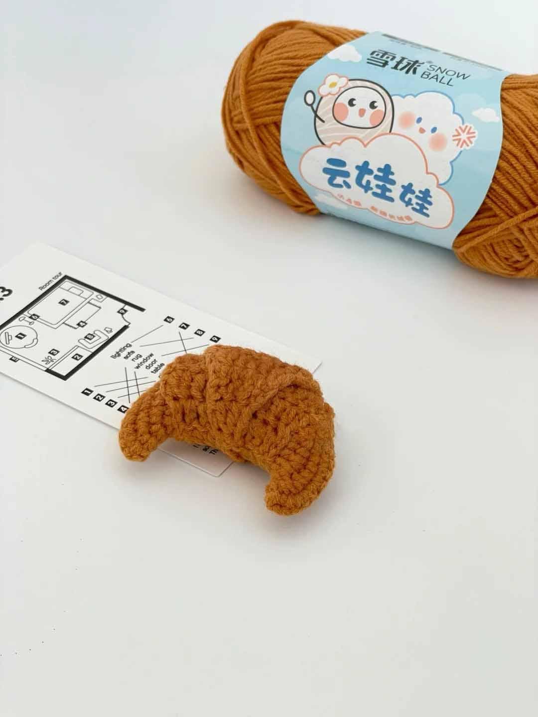 Min Croissant Crochet Pattern No Sew Easy French Pastry Dough Bread ...
