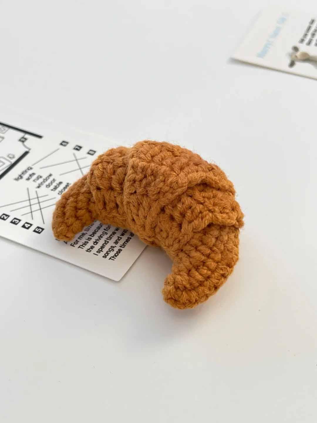 Min Croissant Crochet Pattern No Sew Easy French Pastry Dough Bread ...