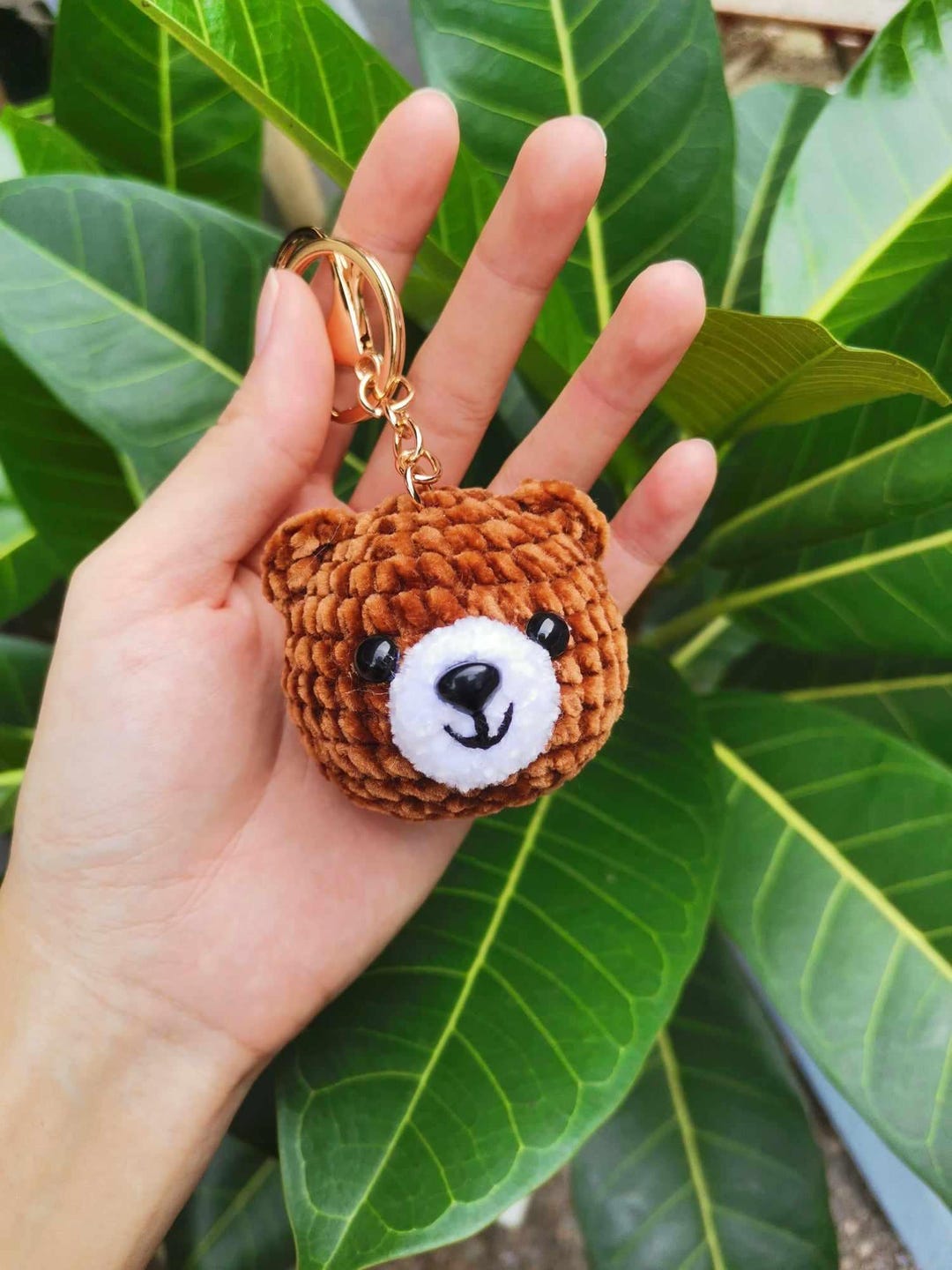 Crochet Brown Bear Keychain Amigurumi Mini Bear Animal Bag Pendant Gift ...