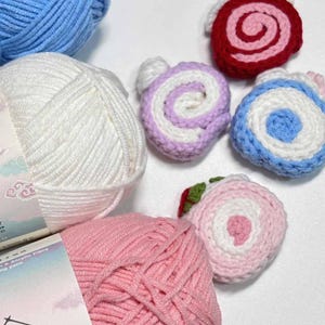4 in 1 Cake Rolls Crochet Pattern Bundle Swiss Rolls Dessert Tea Time ...