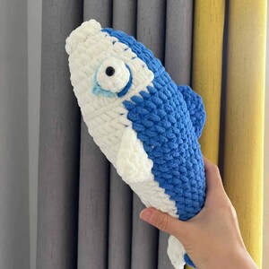 Big Fish Pillow Crochet Pattern Low Sew Marine Life Amigurumi PDF ...