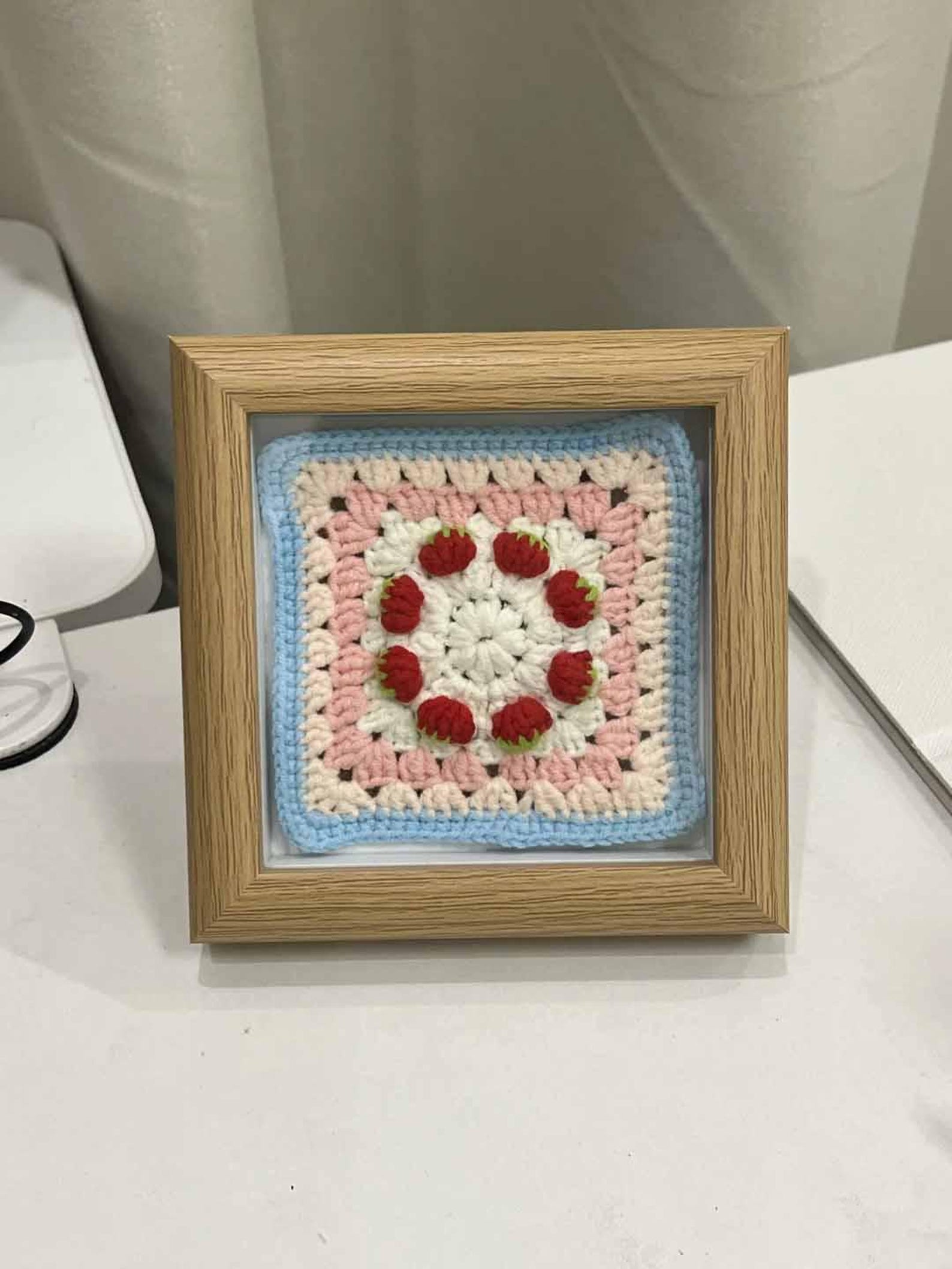 Mini Strawberries Granny Square Crochet Pattern No Sew Strawberry Red ...