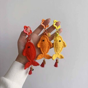 NO SEW Mini Fish Crochet Pattern Low Stuff Prosperity Lucky Red Marine ...