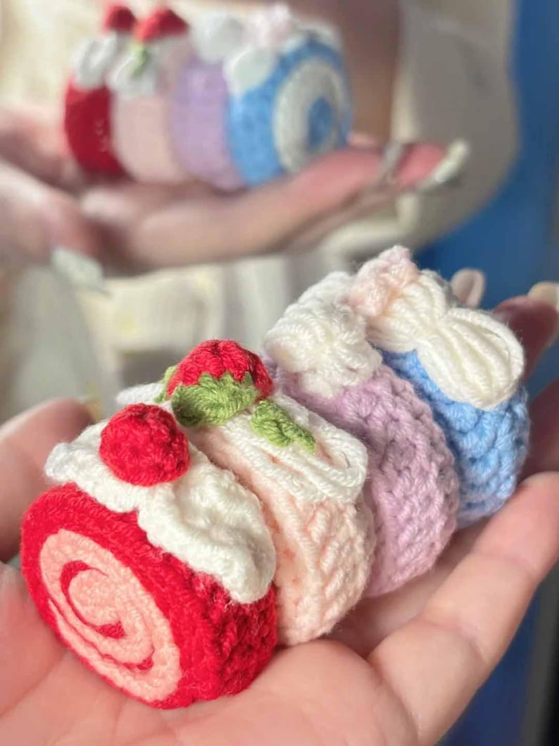4 in 1 Cake Rolls Crochet Pattern Bundle Swiss Rolls Dessert Tea Time ...