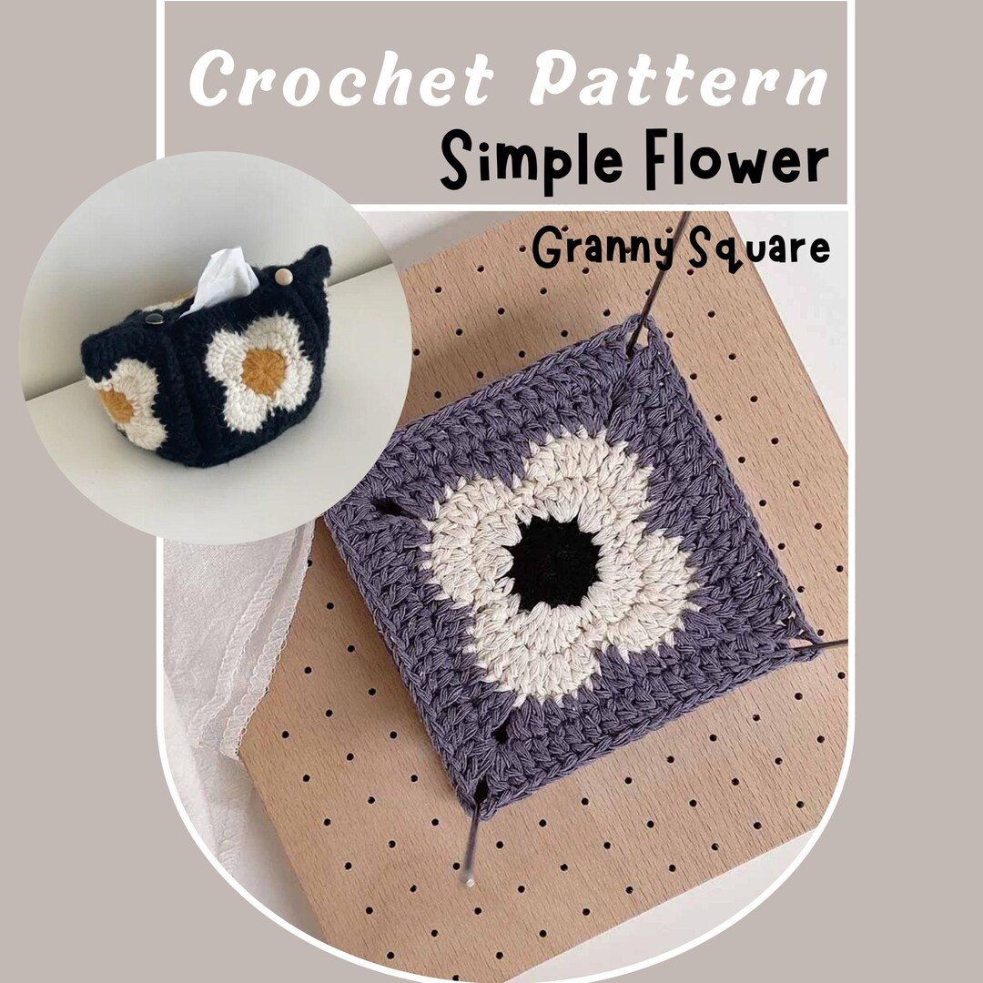 Simple Flower Granny Square Crochet Pattern Easy Quick Flower Granny ...