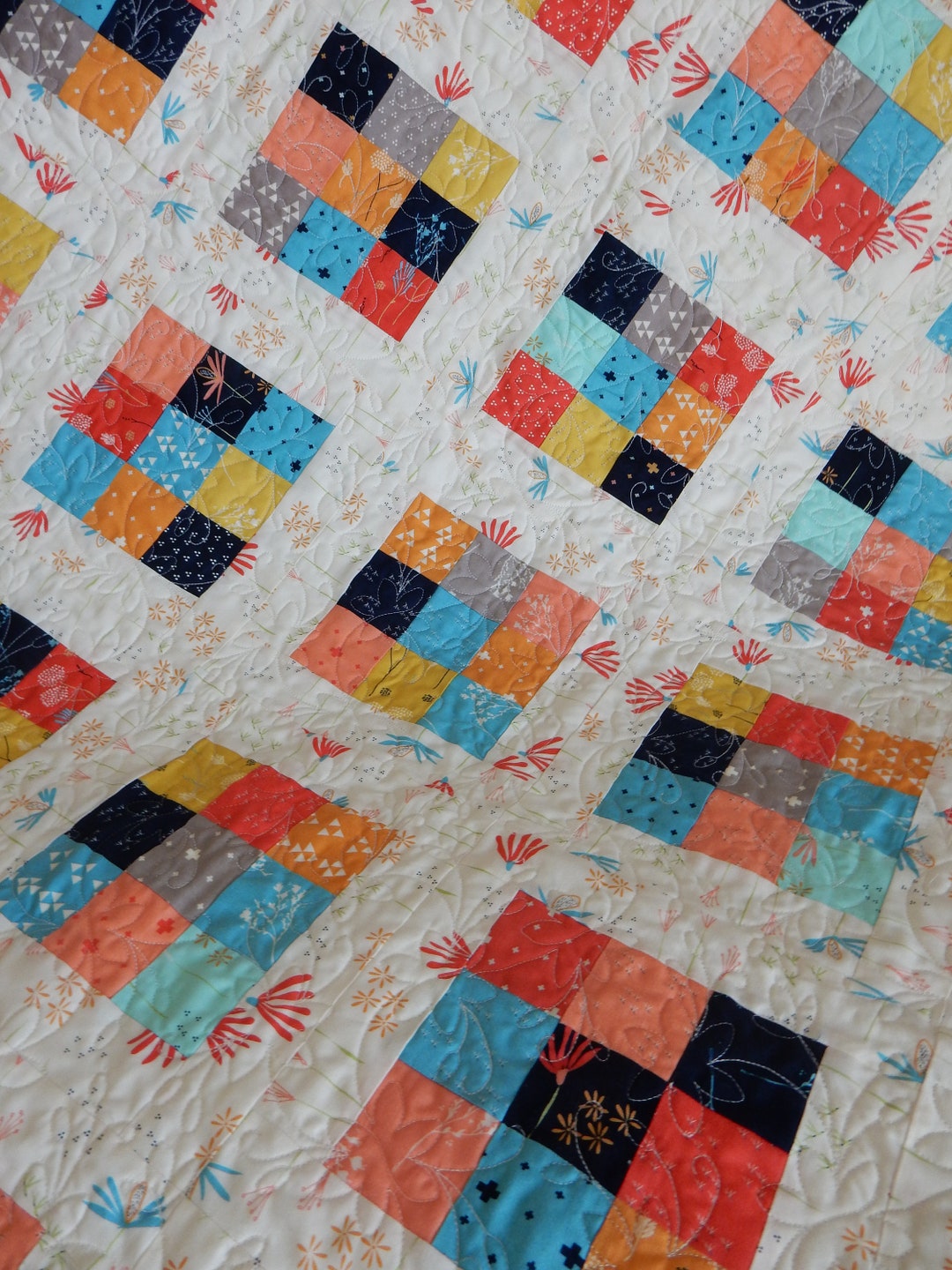 Scrappy 9-patch Quilt - PDF Only - Etsy