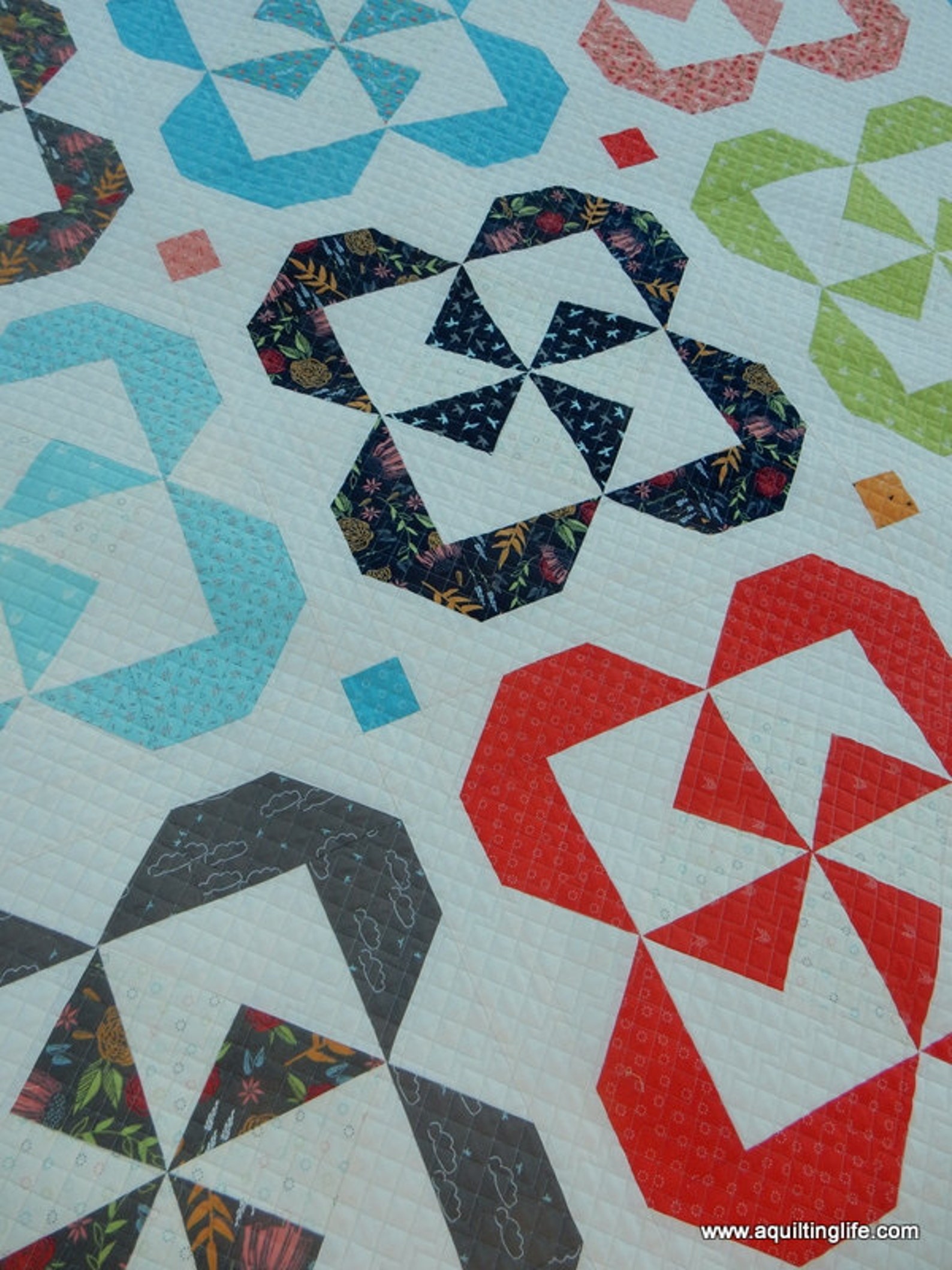 Pinwheel Posies Quilt PDF Pattern - Etsy