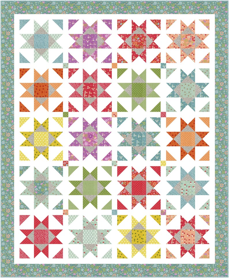Shine Remix Bed Quilt, Lap Quilt, and Mini QLD248 (paper) - Etsy