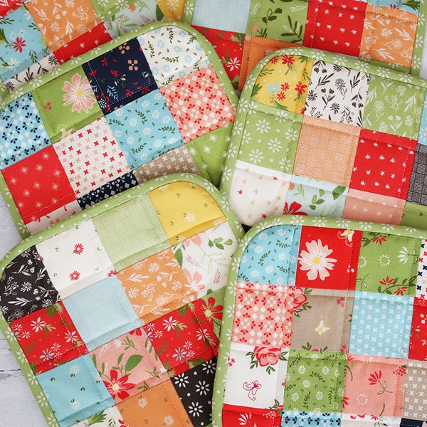 Patchwork Potholders - Etsy