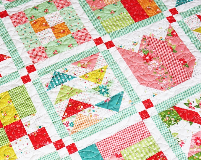 Jelly Roll Patchwork Quilt Pattern, CQ200, Jelly Roll Friendly Lap ...