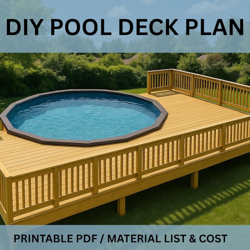 24 Round Pool Deck Plans - Etsy