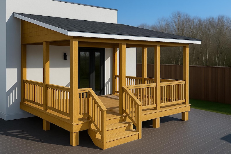 16x12 Porch Deck Plans With Materials List | DIY Patio Blueprint - Etsy ...