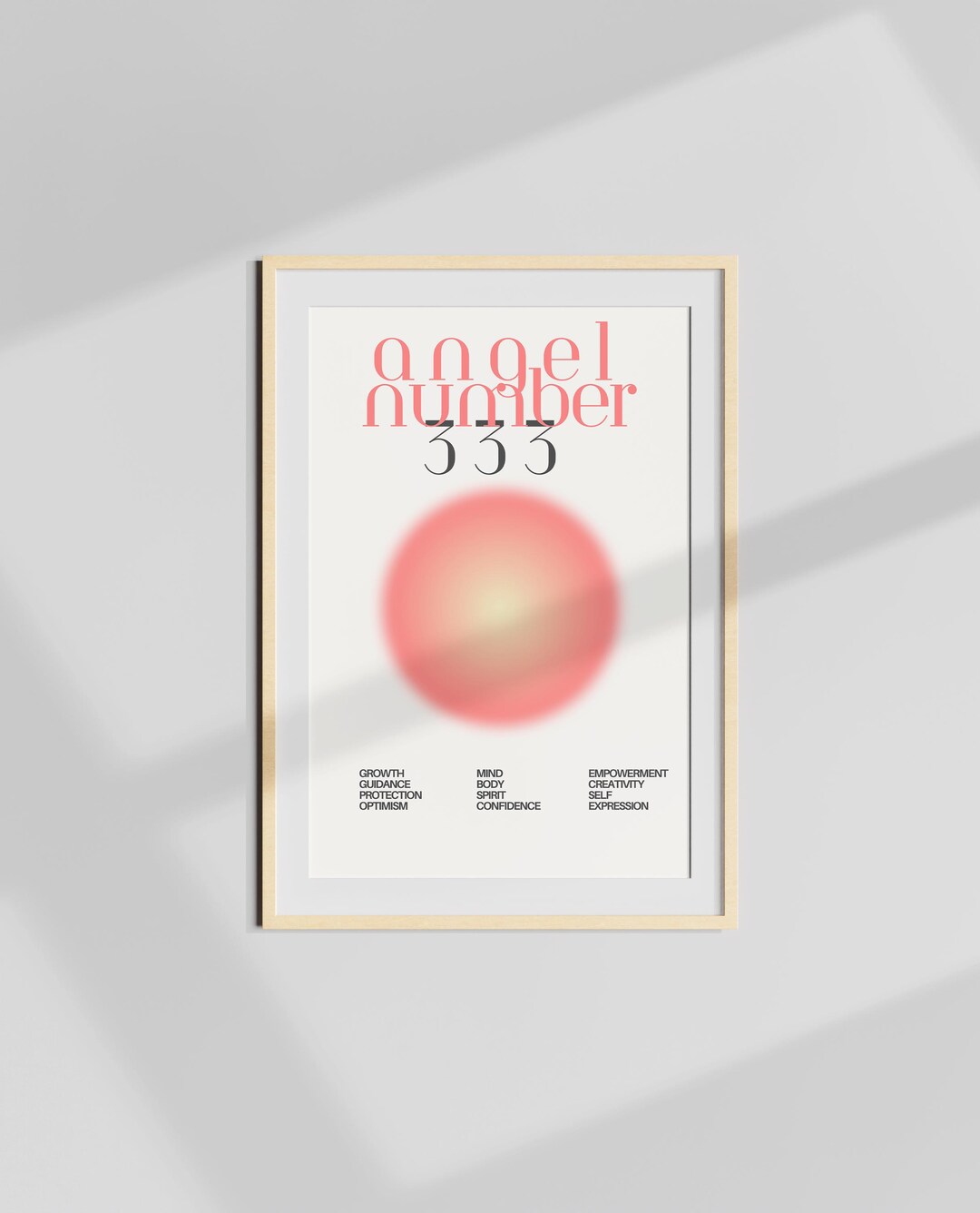 Angel Number 333 Poster Aura Wall Art Spiritual Gradient Print Y2K ...