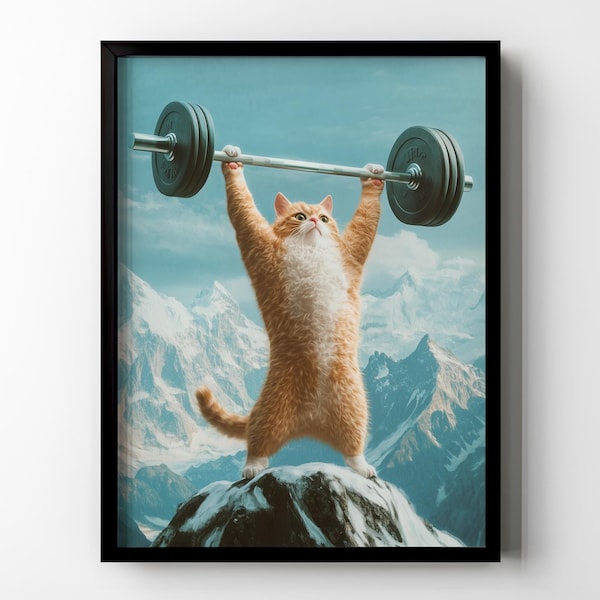 Motivational Cat Poster - Etsy