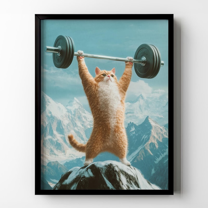Motivational Cat Poster - Etsy