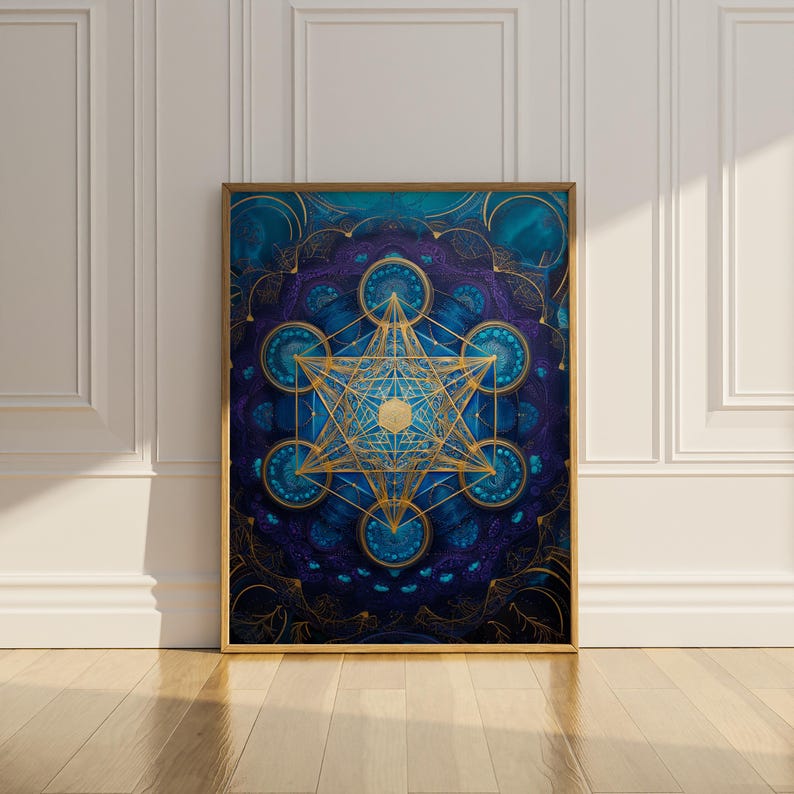 Metatron Cube Wall Art Sacred Geometry Print Psychedelic Spiritual ...