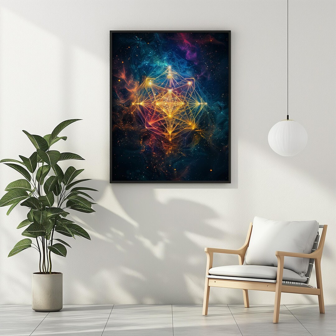 Metatron Cube Poster Print Sacred Geometry Wall Art Psychedelic ...